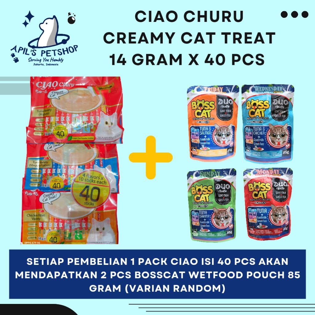 Jual CIAO LIQUID SNACK KUCING KEMASAN ISI 40 PCS | Shopee Indonesia
