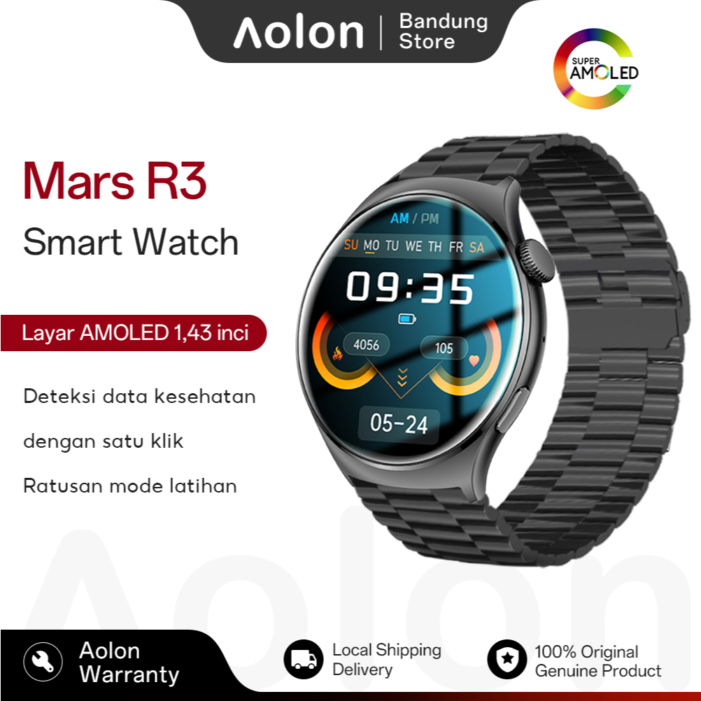 Jual Aolon Mars R3 Smartwatch Original Amoled 1.43inch Running Pace ...