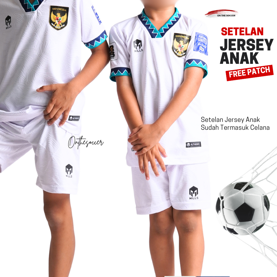 Jual Setelan Jersey Anak Mills Putih Away Timnas Indonesia | Shopee ...