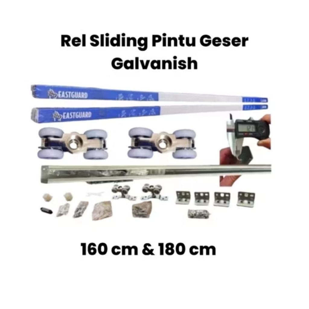 Jual Rel Pintu Geser Besi / Rel Pintu Sliding Galvanis Ukuran 160CM S/D ...