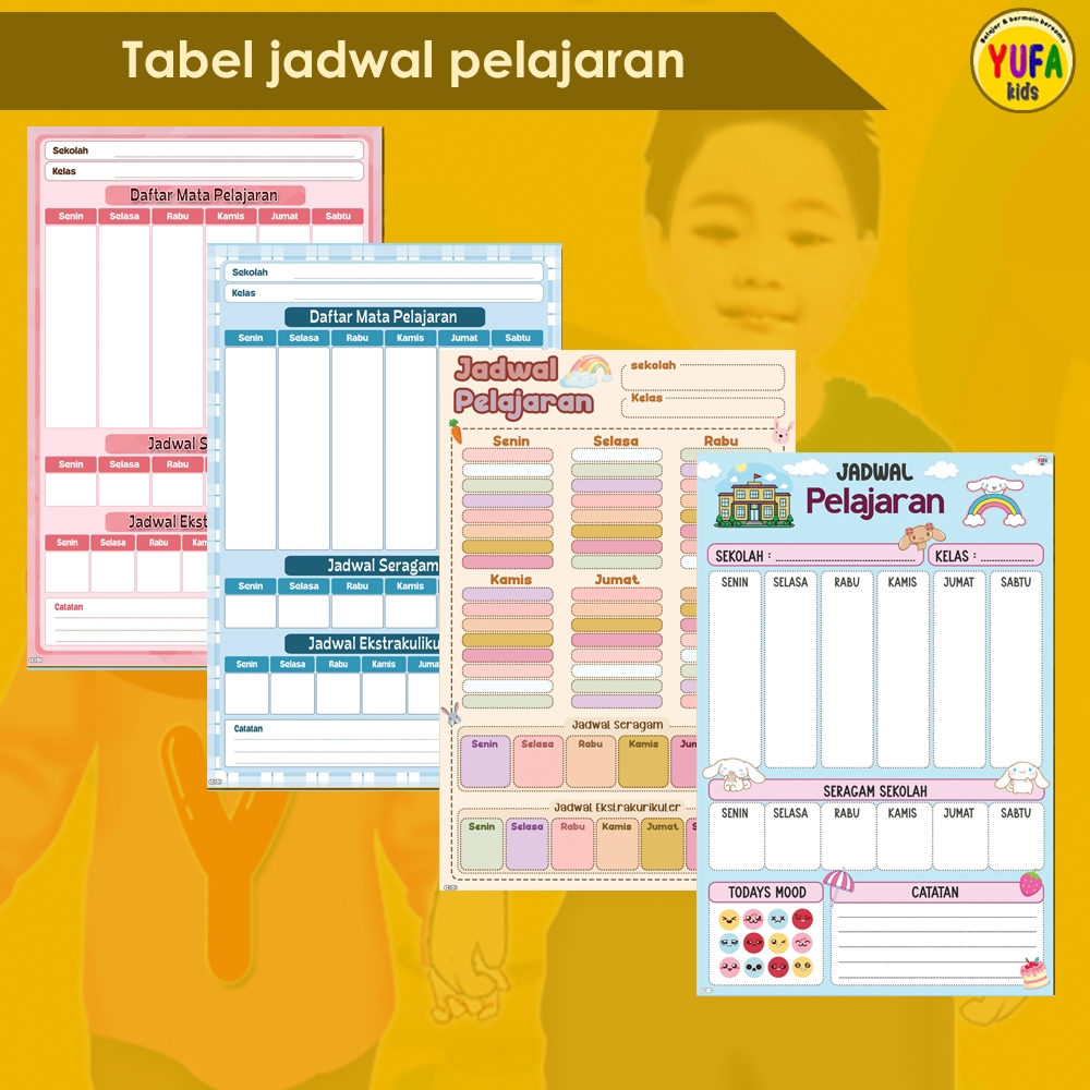 Jual 145 poster jadwal mata pelajaran - jadwal seragam - Poster Edukasi Anak - Poster belajar ...