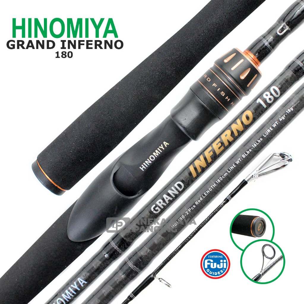 Jual Joran Spinning Hinomiya Grand Inferno 180 | Fuji Guides Carbon Rod ...