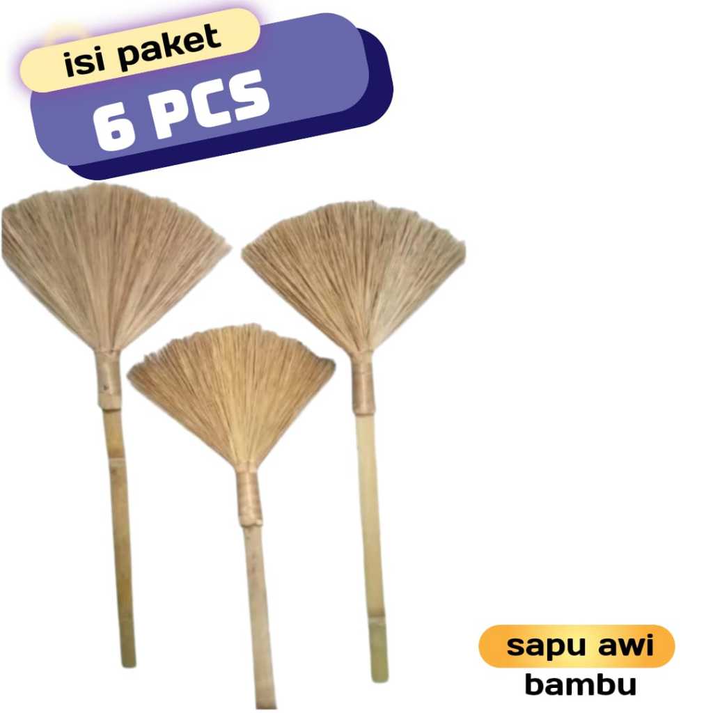 Jual ( isi 6 pcs ) Sapu Bambu / Sapu Awi / Sapu Taman / Sapu Halaman ...