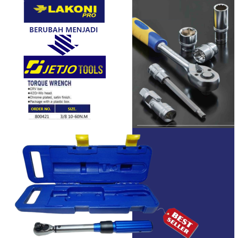 Jual Lakoni Pro Kunci Momen Torsi Torque Wrench 3/8" 10-60N.m Jetjo Tools 800421 | Shopee Indonesia