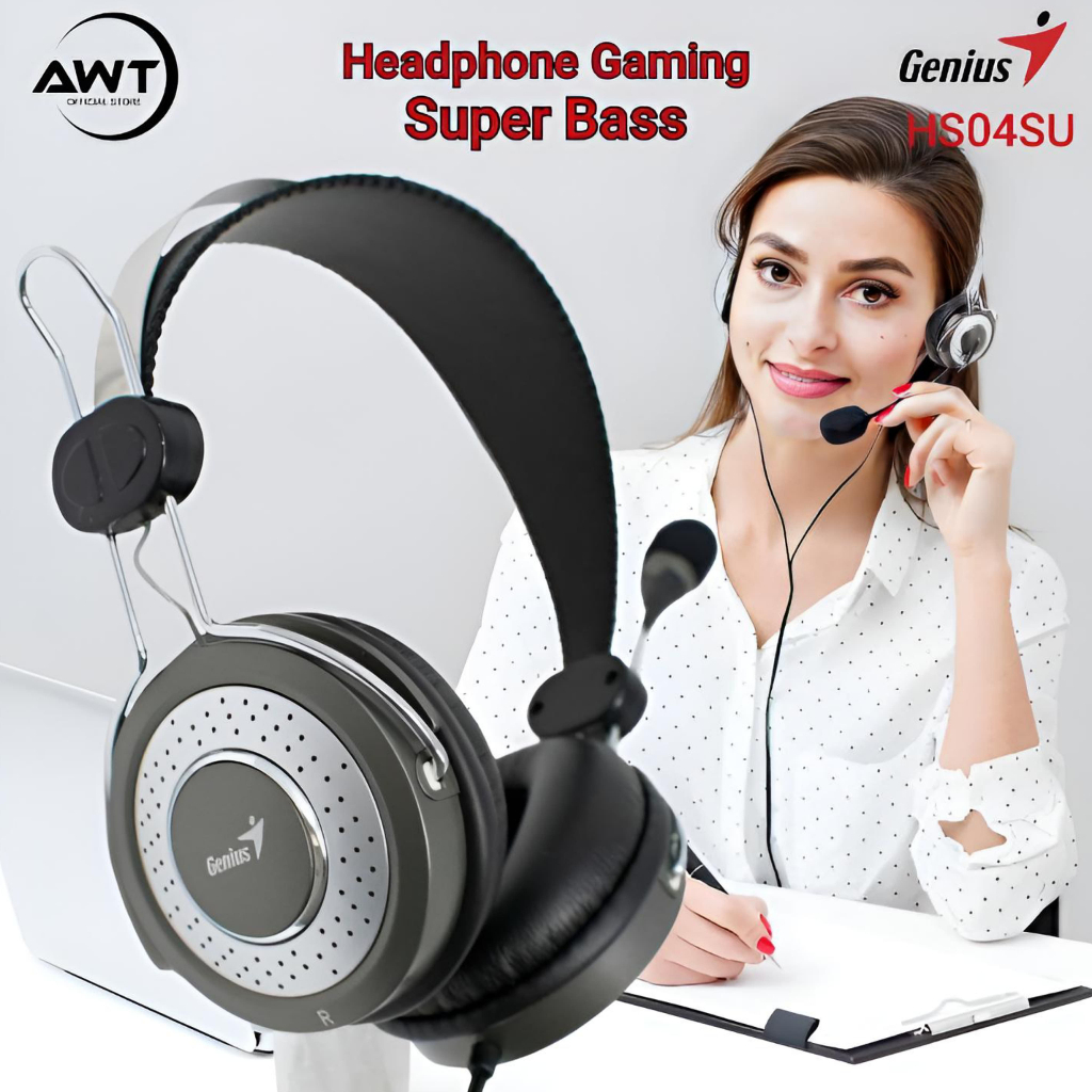 Jual Awt Headset Headphone Gaming Microphone Noise Cancelling Genius ...