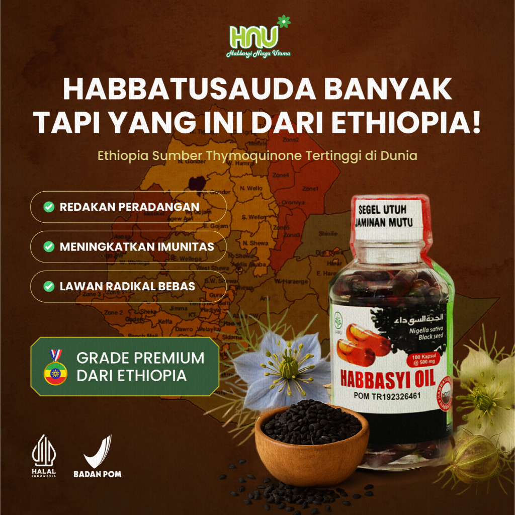Jual Habbasyi Oil isi 100 kapsul Minyak habbatussauda Original HNU ...