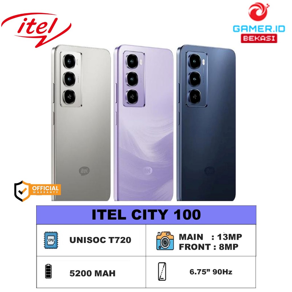 Jual ITEL CITY100 6GB 128GB | 8GB 128GB (BOX CHA + SCR) | Shopee Indonesia