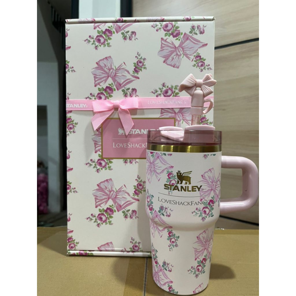 Jual 591ML TUMBLER LOVE FLOWER SHACK GIFT SET 20 OZ stainless steel (free bumper dan sikat ...