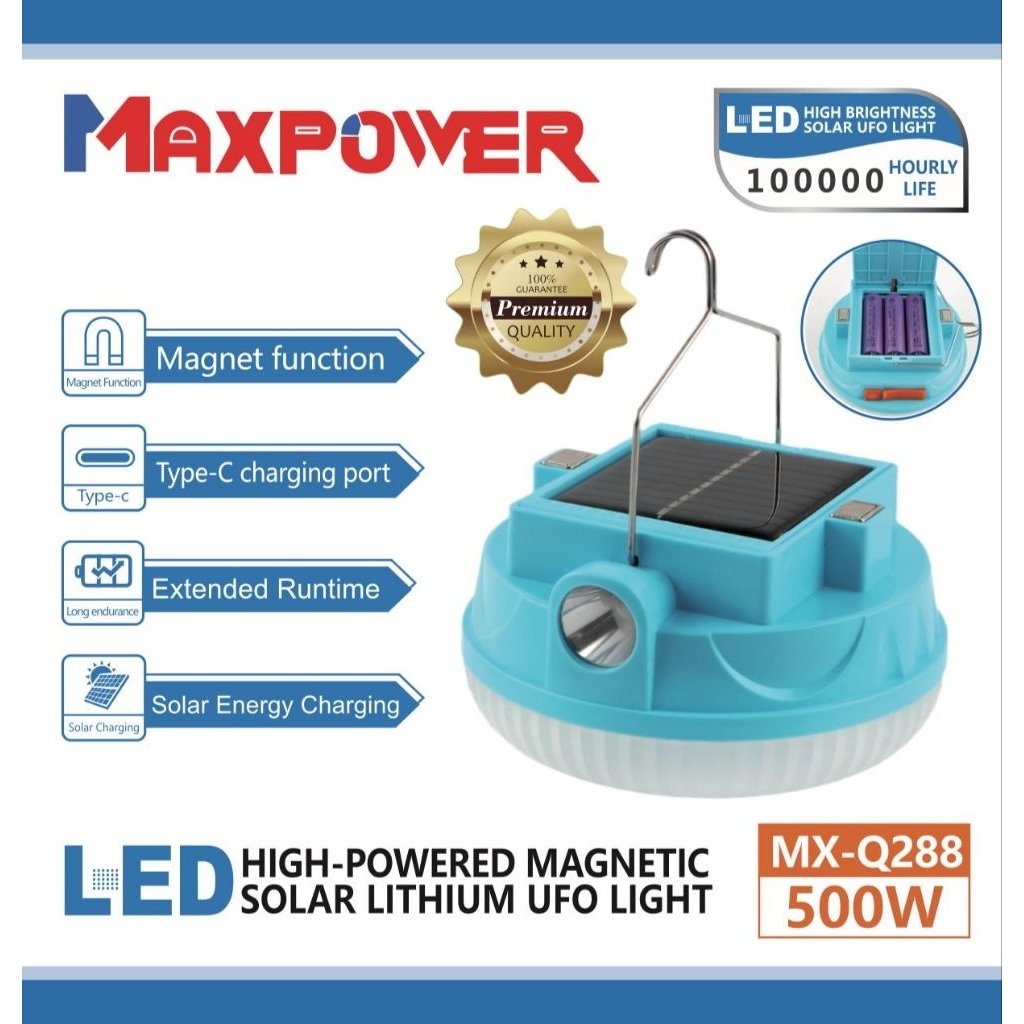 Jual LAMPU EMERGENCY UFO GANTUNG SOLAR PANEL CAMPING LAMP 500 WATT / 800 WATT BATERAI BISA DI ...