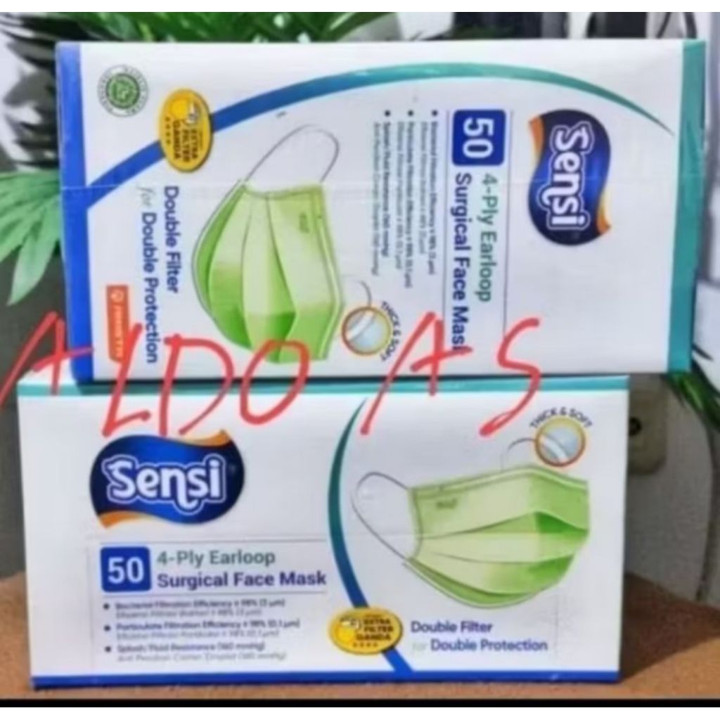 Jual Masker Sensi Earloop Double Filter 4 ply isi 50 pcs | Shopee Indonesia