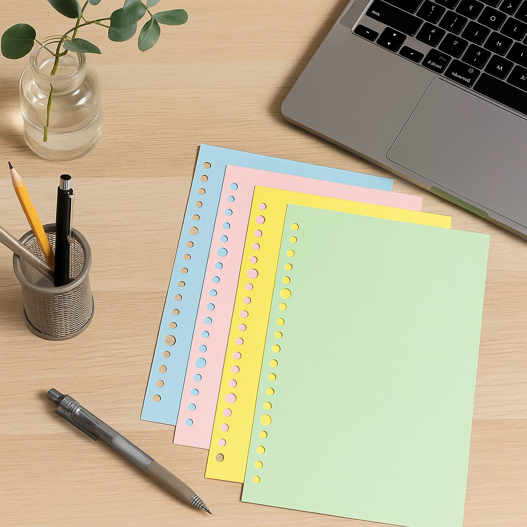 Jual Loose Leaf Color A5 / Refill Kertas Binder 25 Lembar / Isi Kertas File Binder Warna ...