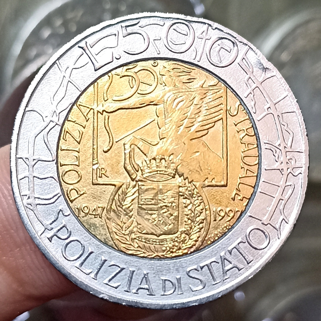 Jual Koin Kuno Italia bimetal 500 Lire Italian Traffic Police | Shopee ...