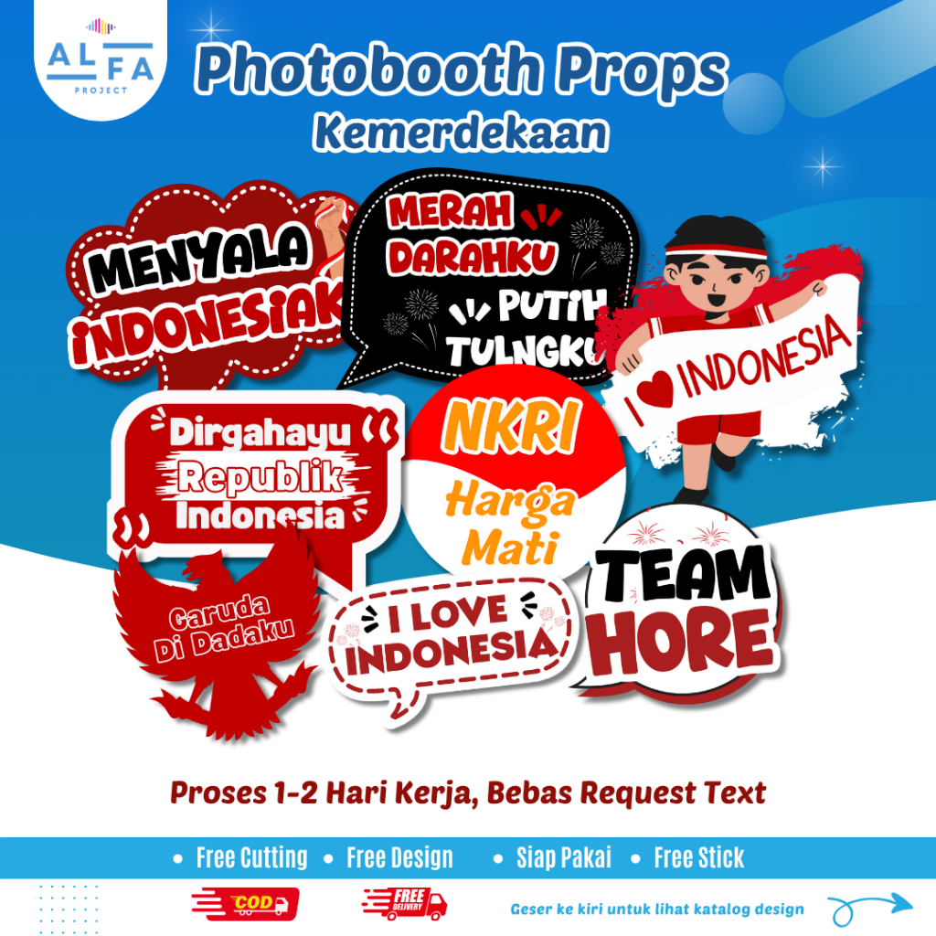 Jual D117 Photobooth Props Acc Kemerdekaan Dirgahayu indonesia 17 ...
