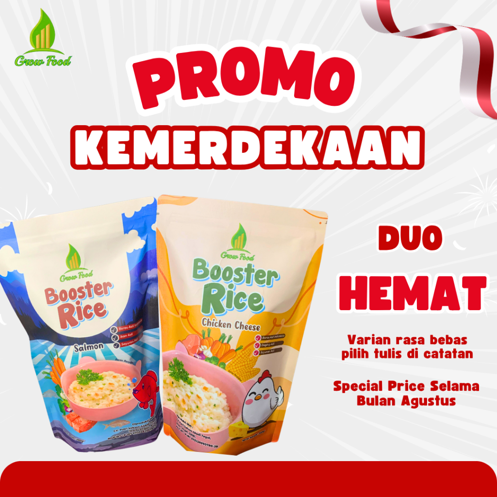 Jual PAKET DUO HEMAT Grow Food BB Booster MPASI Rice Beras Organik ...