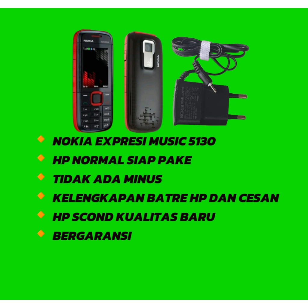 Jual HP NOKIA EXPRESS MUSIC 5130 MERAH SCOND CELL20 | Shopee Indonesia