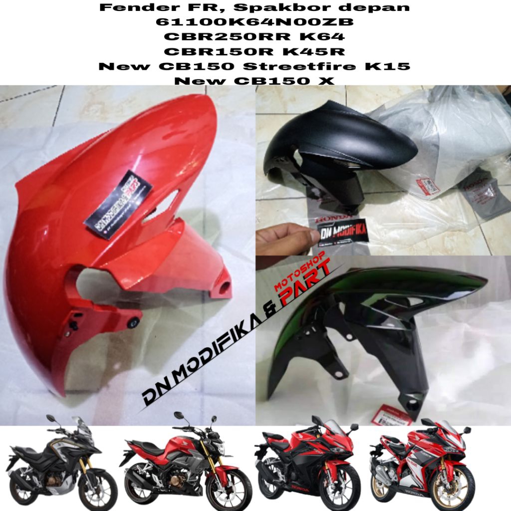 Jual Fender Front Sayap Slebor Spakbor Depan CBR 250RR CBR 150R K45R CB ...