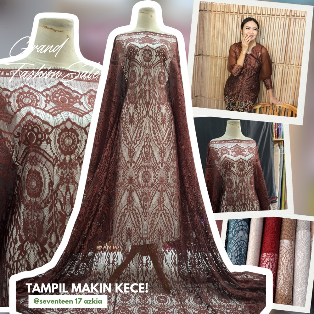 Jual KAIN BROKAT BEST VALUE brukat bakal,kebaya Semi Francis Motif ...