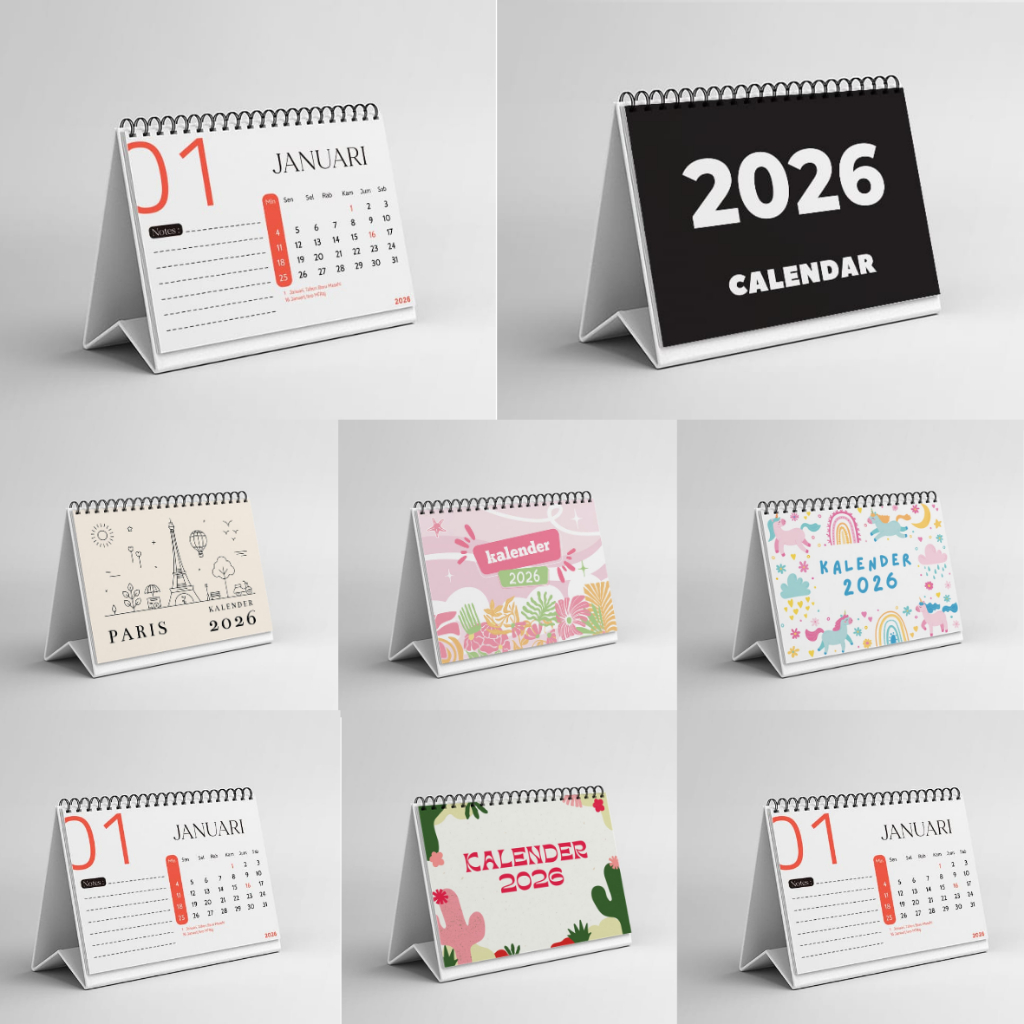 Jual Calendar Meja A6 2025 dan 2026 - Ukuran A6 - Kalender Meja ...