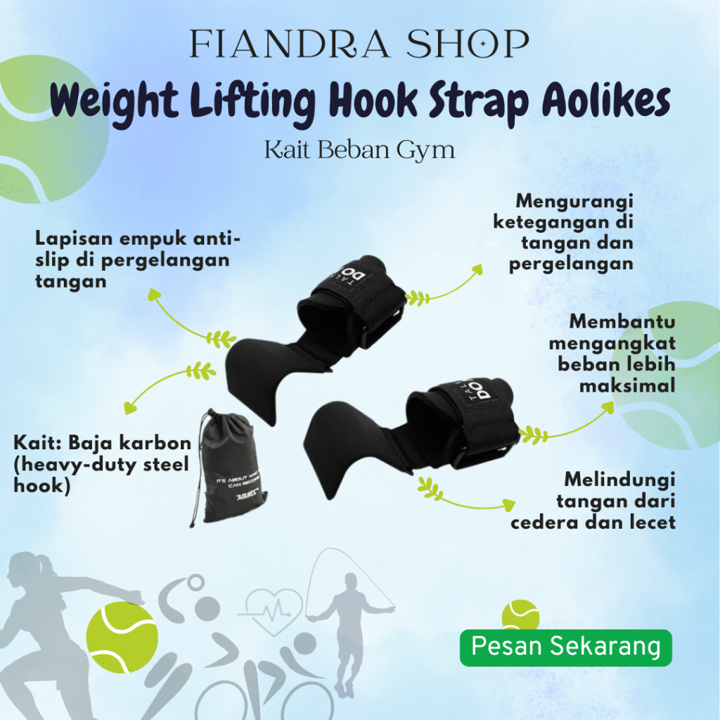 Jual Wrist Band Grip Hook Strap Gym Wrap Sarung Tangan Gym Weight ...