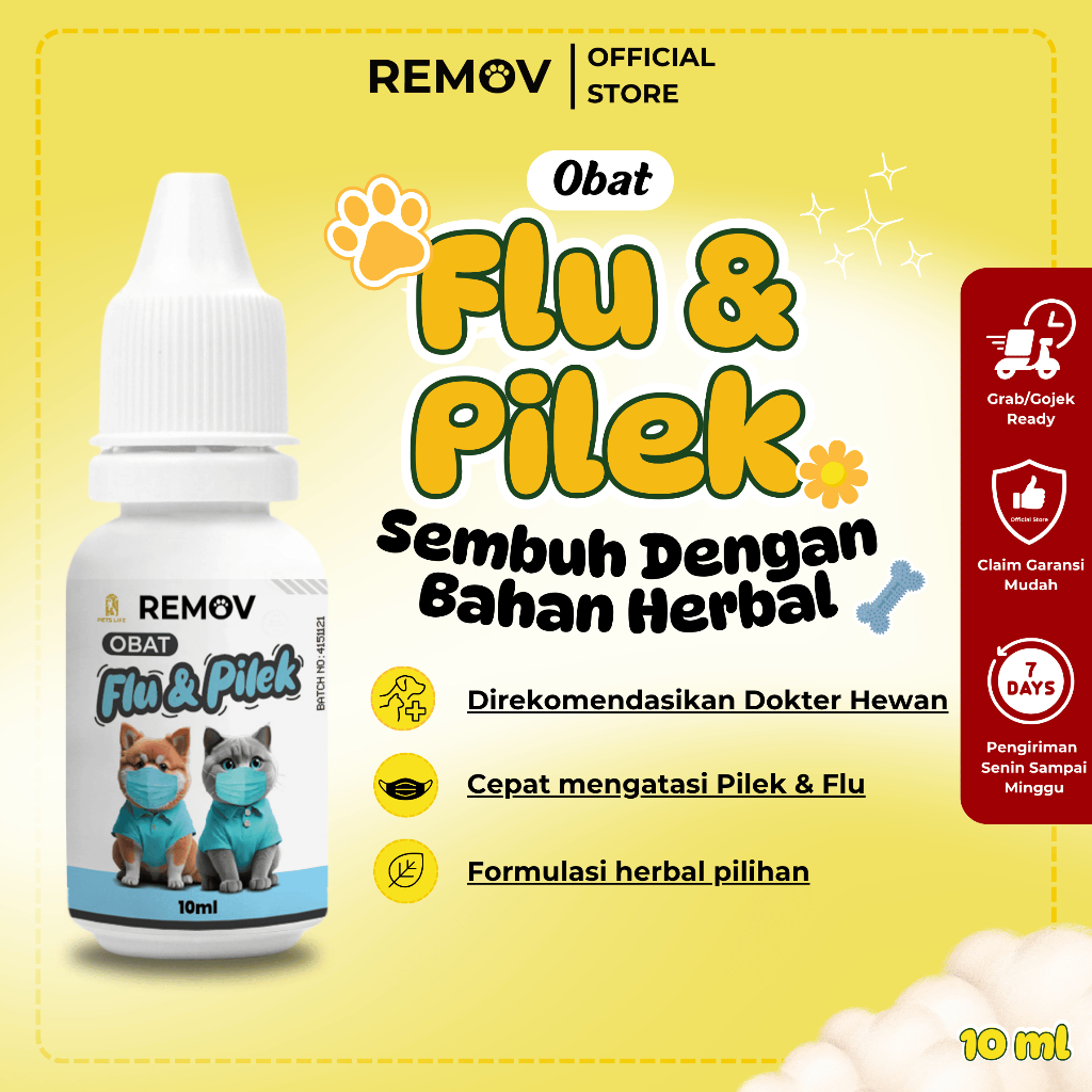Jual Remov Obat Flu Dan Pilek Kucing Dan Anjing 10 Ml | Shopee Indonesia
