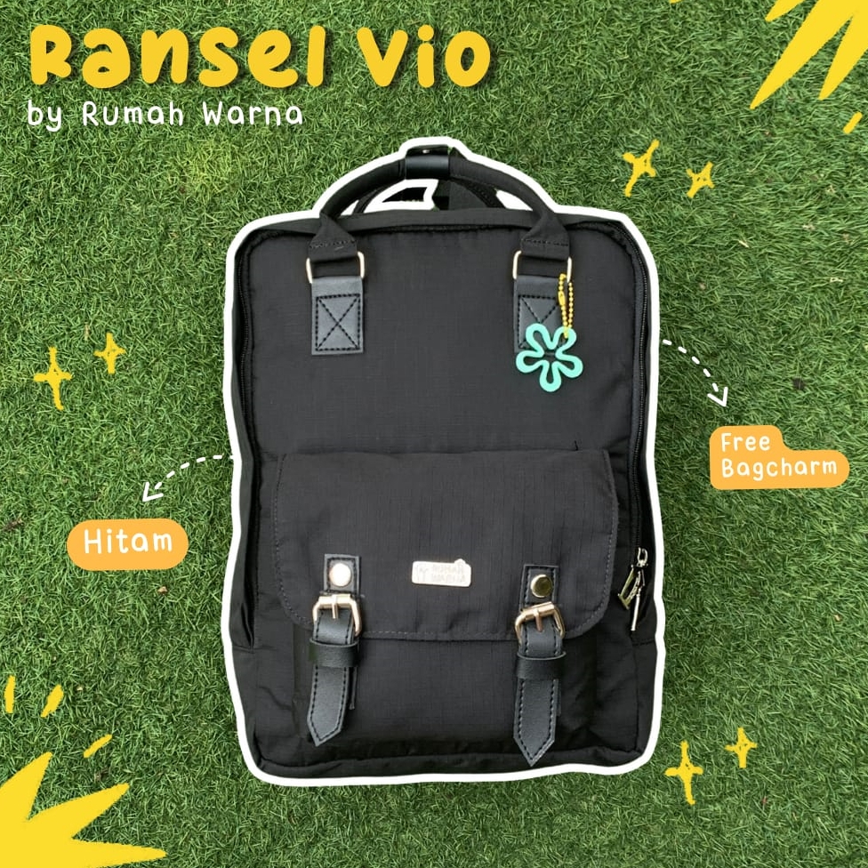 Jual Rumah Warna Tas Ransel Canvas Vio Hitam Size 26 x 11 x 35 cm ...