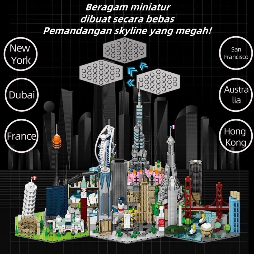 Jual DIY Mainan Bricks Edukasi Opera House Sydney Empire State Building ...