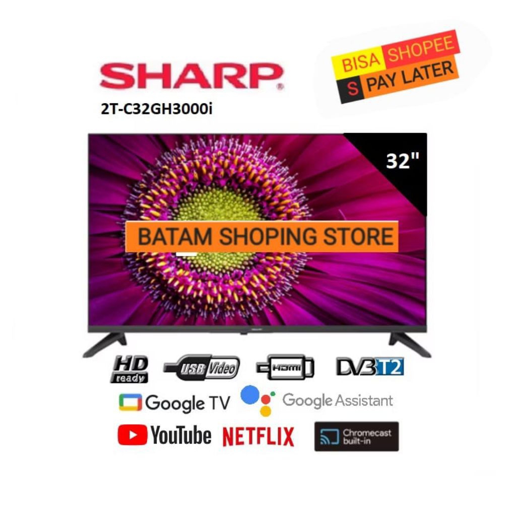 Jual TV SHARP 32 INCH 2T-C32GH3000i 2K SMART GOOGLE TV GARANSI RESMI ...