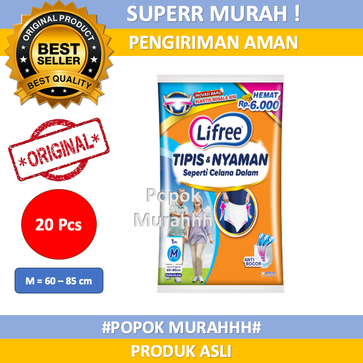 Jual Isi 20 Pcs/Pack Lifree Pants Popok Celana Dewasa / Popok Dewasa Celana Ukuran M/L/XL/XXL ...