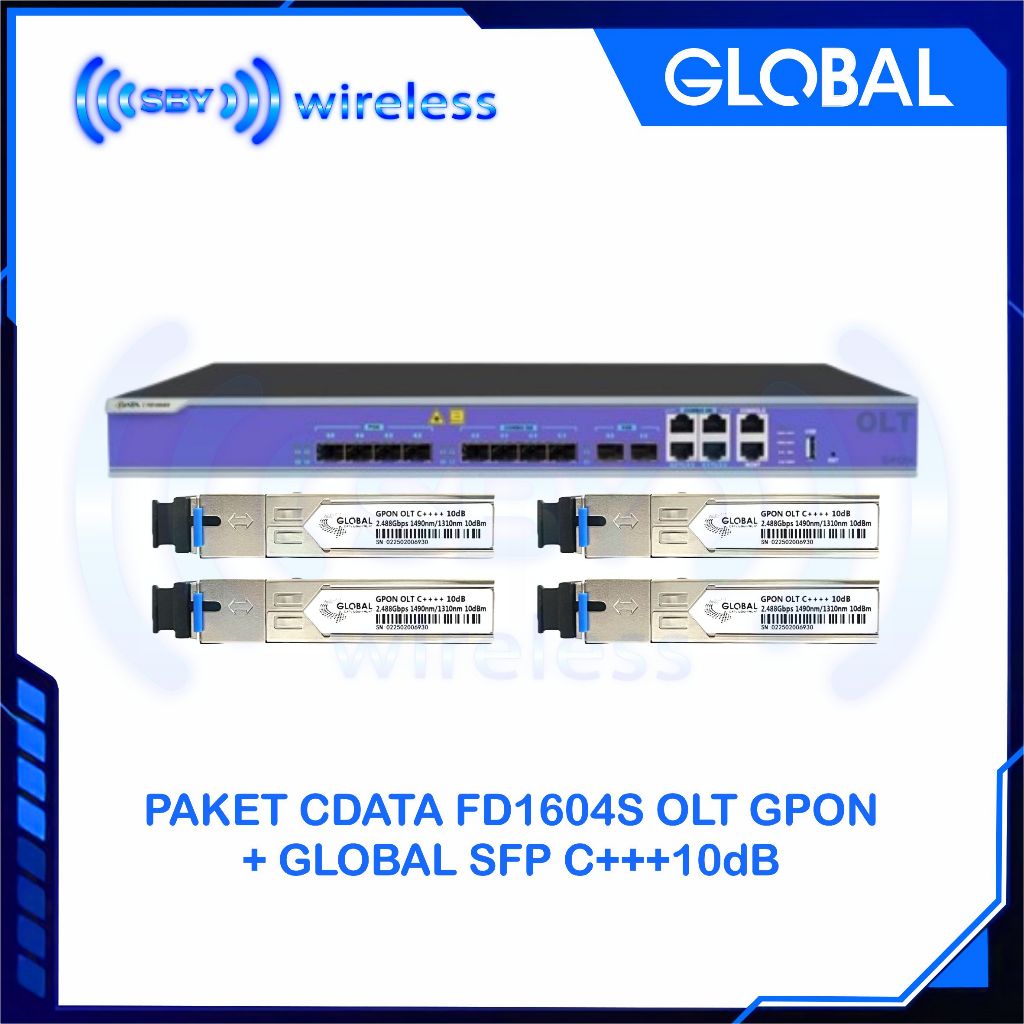 Jual PAKET CDATA FD1604S OLT GPON + GLOBAL SFP C+++10dB | Shopee Indonesia