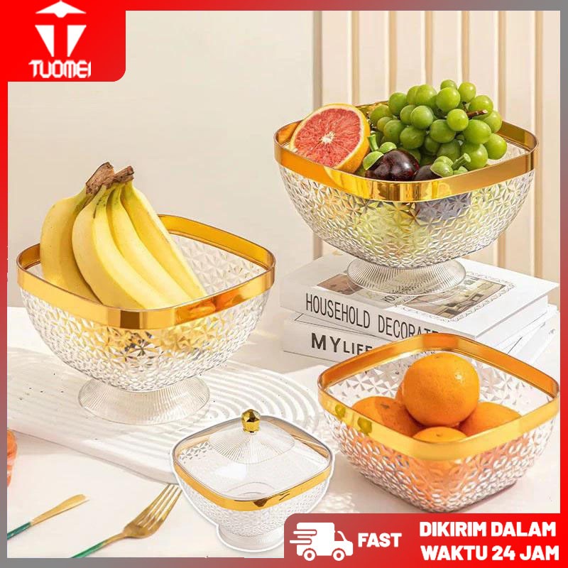 Jual Tempat Wadah Buah Hias Transparan Aesthetic Dengan Stand/Tempat ...