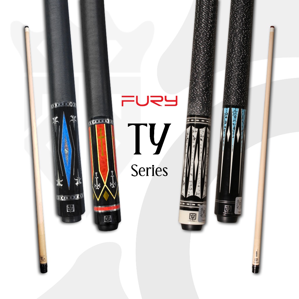 Jual Fury TY Knight Series Maple Play Cue Stick Low Deflection Stik ...