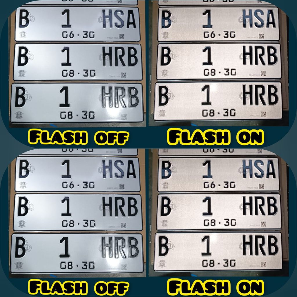 Jual plat mobil reflektif warna putih barcode QR 2pcs | Shopee Indonesia