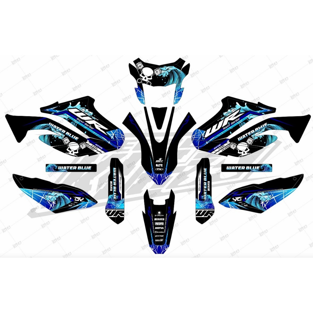 Jual Decal Yamaha WR155 Stiker wr 155 Decal crome biru hitam hologram ...