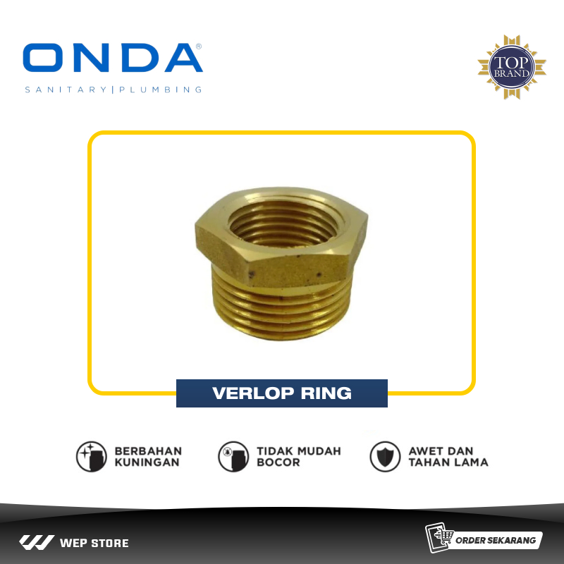 Jual ONDA Verlop Ring Drat Metal Brass 3/4" X 1/2" Over Shock Drat ...