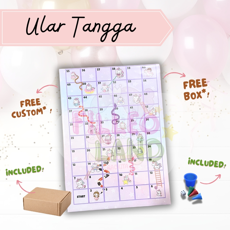 Jual Permainan Ular Tangga Custom Tema Snake and Ladders Hampers Goodie ...
