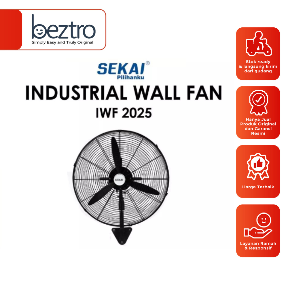 Jual Sekai Industrial Wall Fan IWF 2025 IWF2025 – Kipas Angin Dinding ...