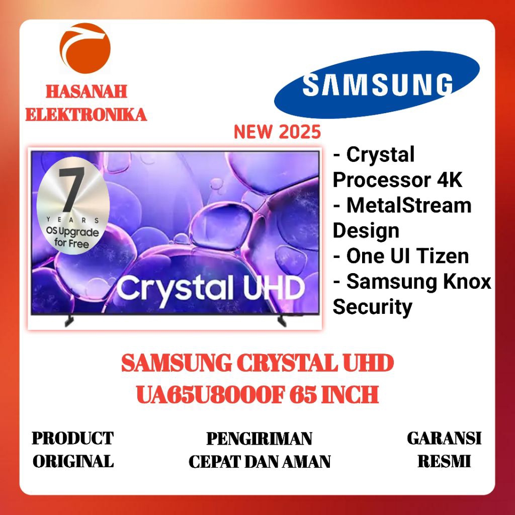 Jual SAMSUNG UA65U8000F CRYSTAL UHD 4K SMART TV TIZEN NEW 2025 65 INCH ...