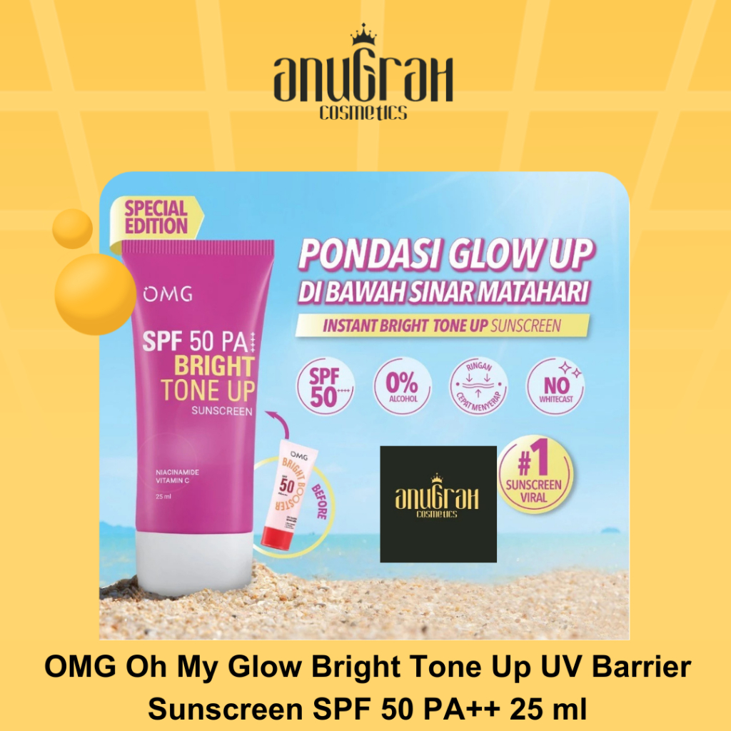 Jual OMG Oh My Glow Bright Tone Up UV Barrier Sunscreen SPF 50 PA++ 25 ...