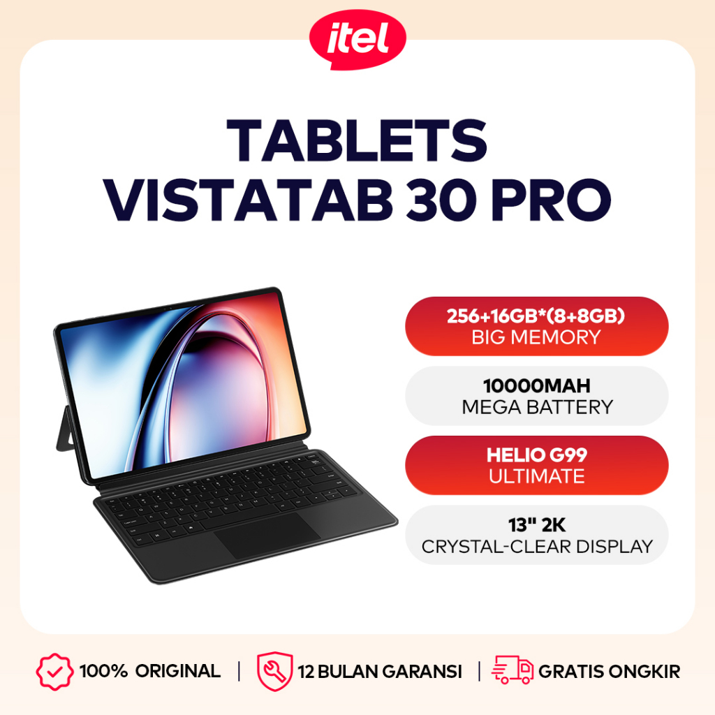 Jual itel VistaTab 30 Pro 8/256GB - Super thin 7mm - 13" FHD+ high ...