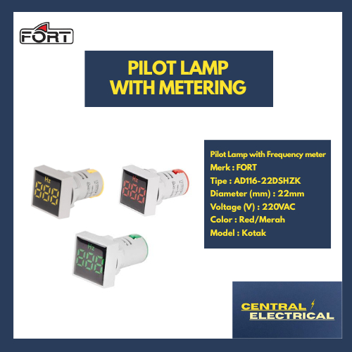 Jual FORT Pilot Lamp Frequency meter (Kotak) 22mm 220VAC 3 Warna merk ...
