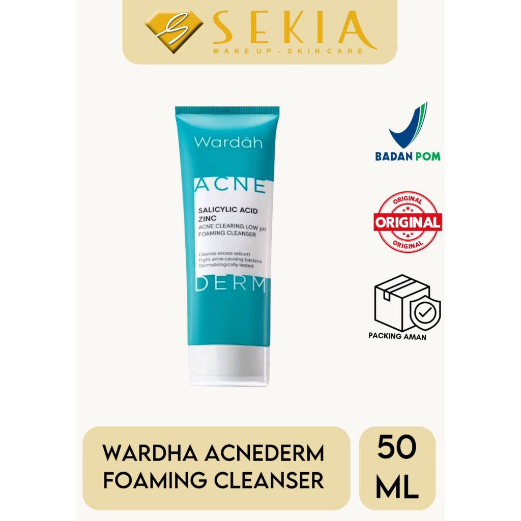 Jual Wardah Acnederm Salicylic Acid Acne Low pH Foaming Cleanser 50ml ...