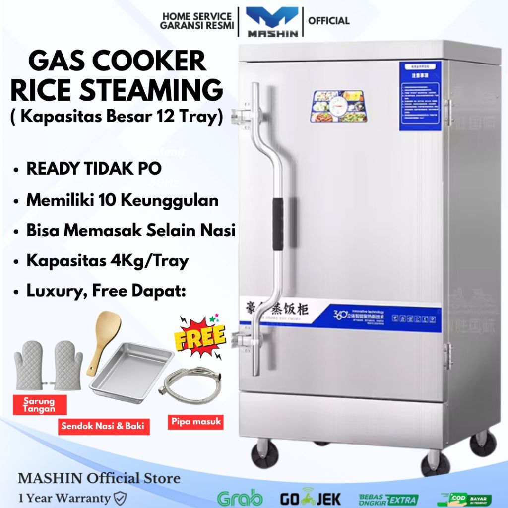 Jual Mashin - Rice Steamer 12 Tray / Cooker 12 Nampan / Mesin Penanak ...