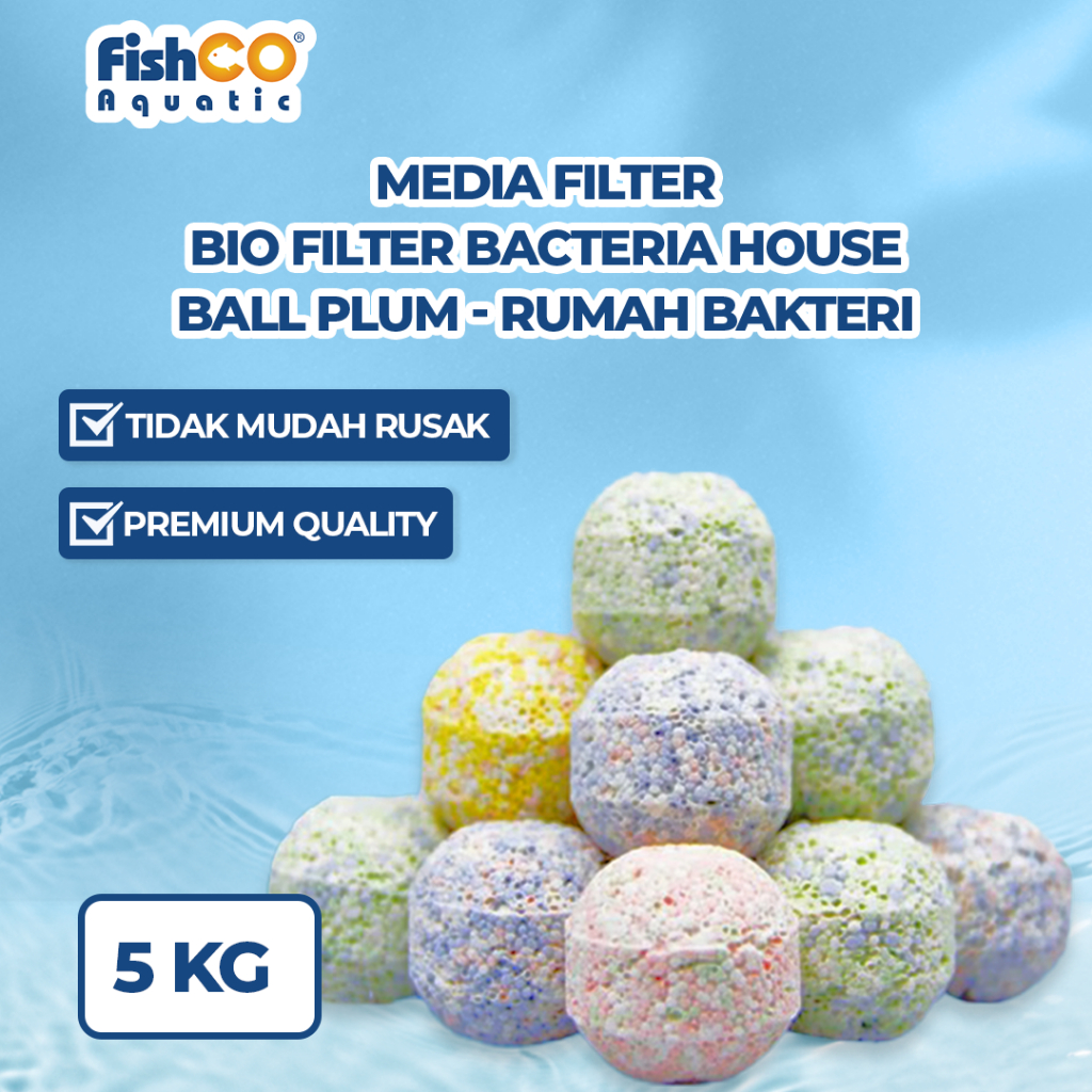 Jual Fishco Rumah Bakteri Akuarium Bio Filter Bacteria House Ball Plum Media Filter 5kg GH484-5K ...