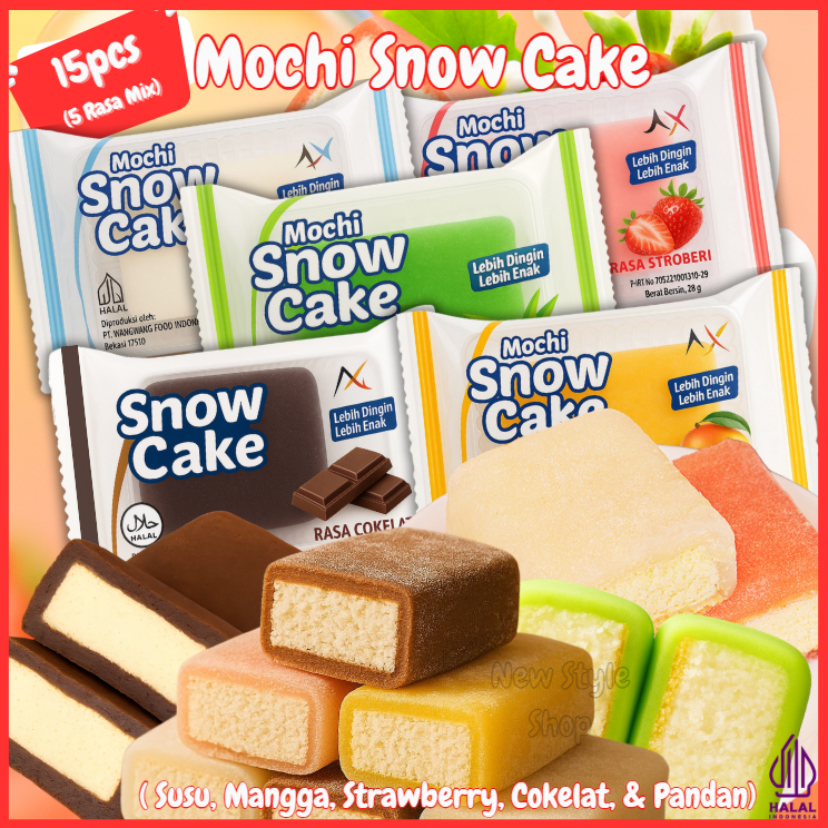Jual Snow Cake Mochi Premium Isi 15Pcs – Kue Lembut Balur Mochi Isi 4 ...