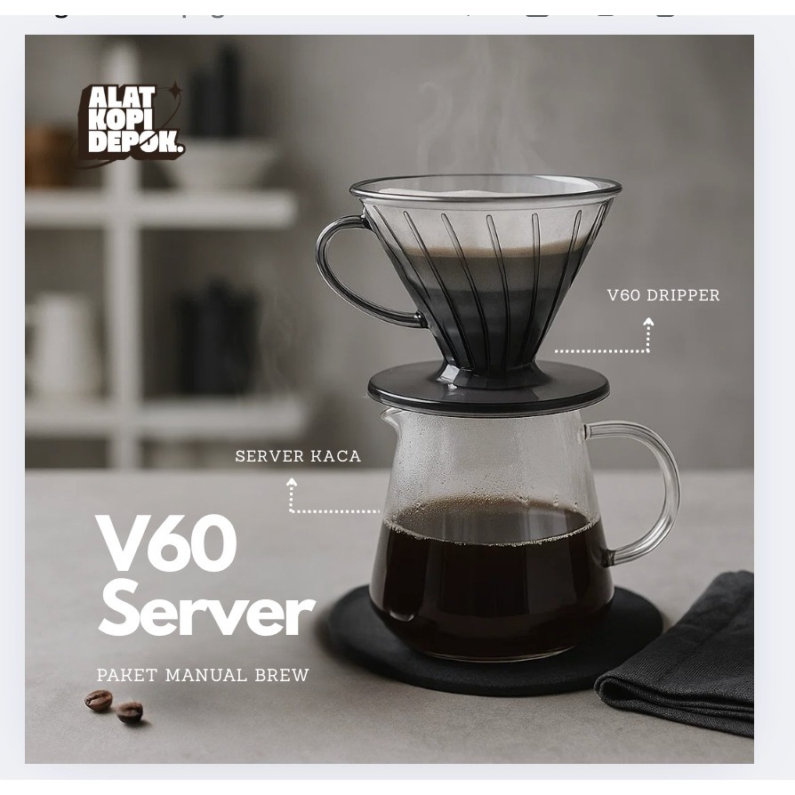 Jual One Two Cups V60 Dripper Coffee + Server 400 ml | Paket V60 ...