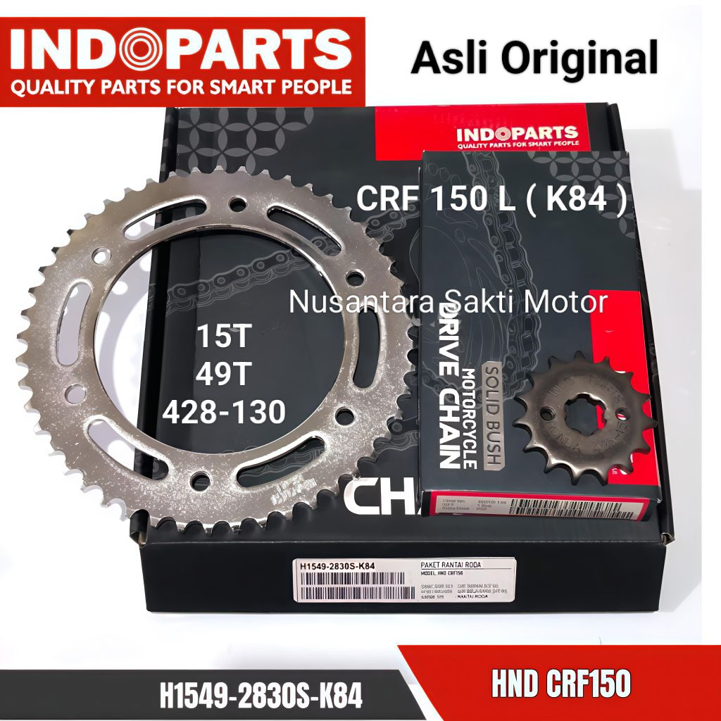 Jual ( k84 CRF 150 Long ) gir Gear Set indoparts CRF 150 150L 15t 49t ...