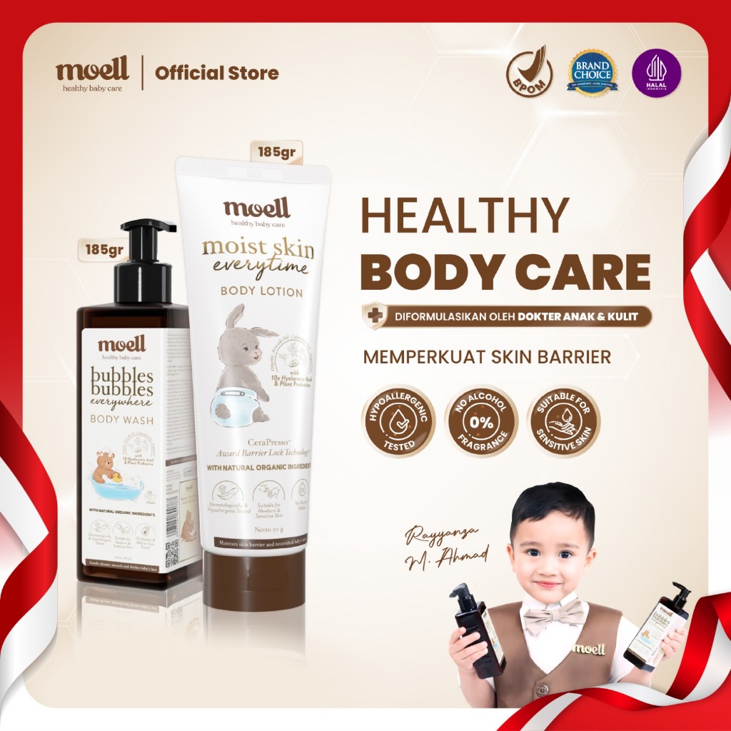 Jual Moell Special Bundling Body Lotion 185gr & Body Wash 185gr ...
