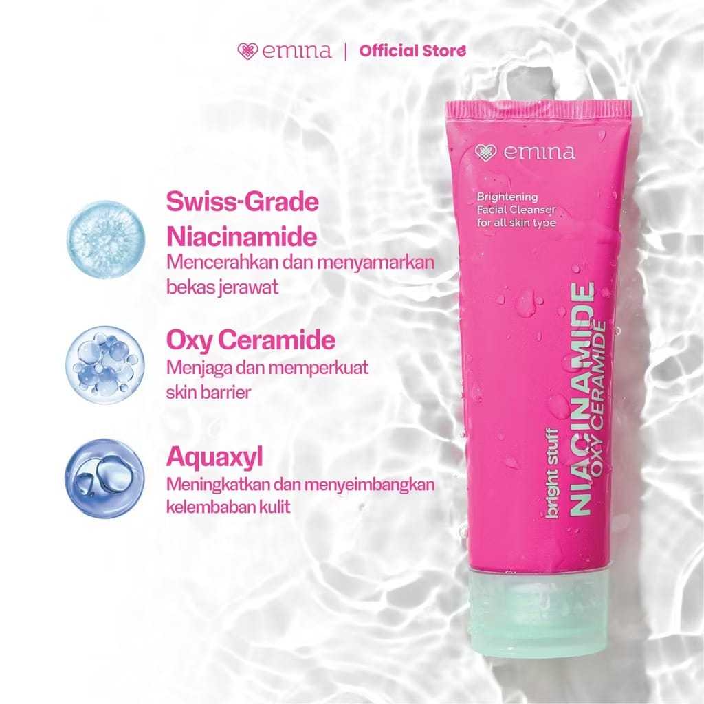 Jual Emina Bright Stuff Niacinamide Oxy Ceramide Brightening Facial ...