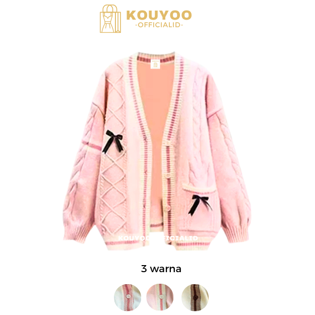 Jual KOUYOO Cardigan Rajut Coquette Top Cardigan Coquette Long Sleeve ...