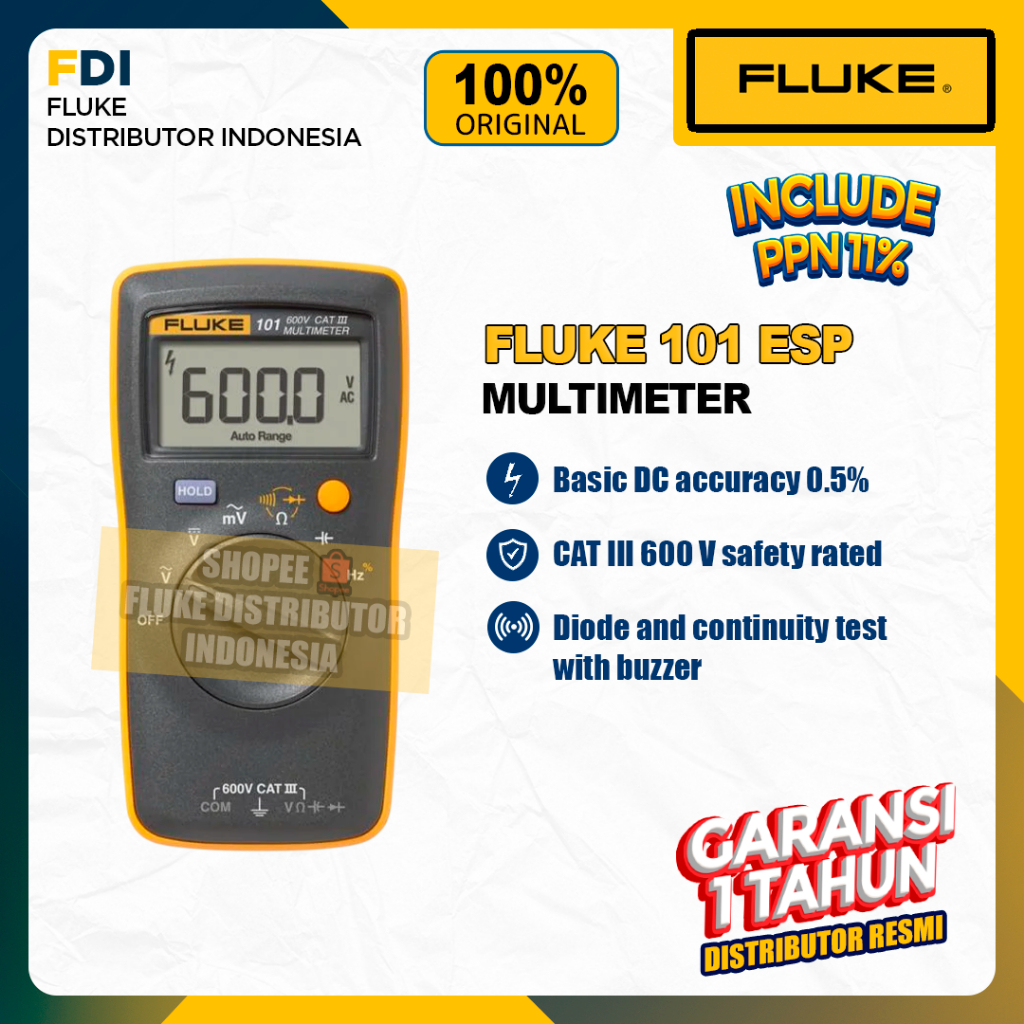Jual FLUKE DIGITAL MULTIMETER 101 | Shopee Indonesia